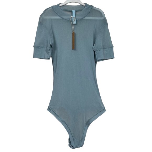 SKIMS | Tops | Skims Summer Mesh Tshirt Bodysuit Sky Womens Small ...